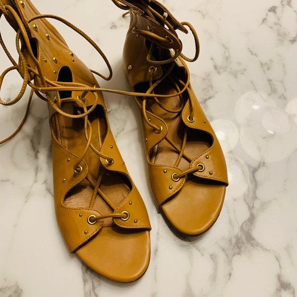 IRO | Shoes | Iro Tan Studded Gladiator Sandals Size 39 | Poshmark